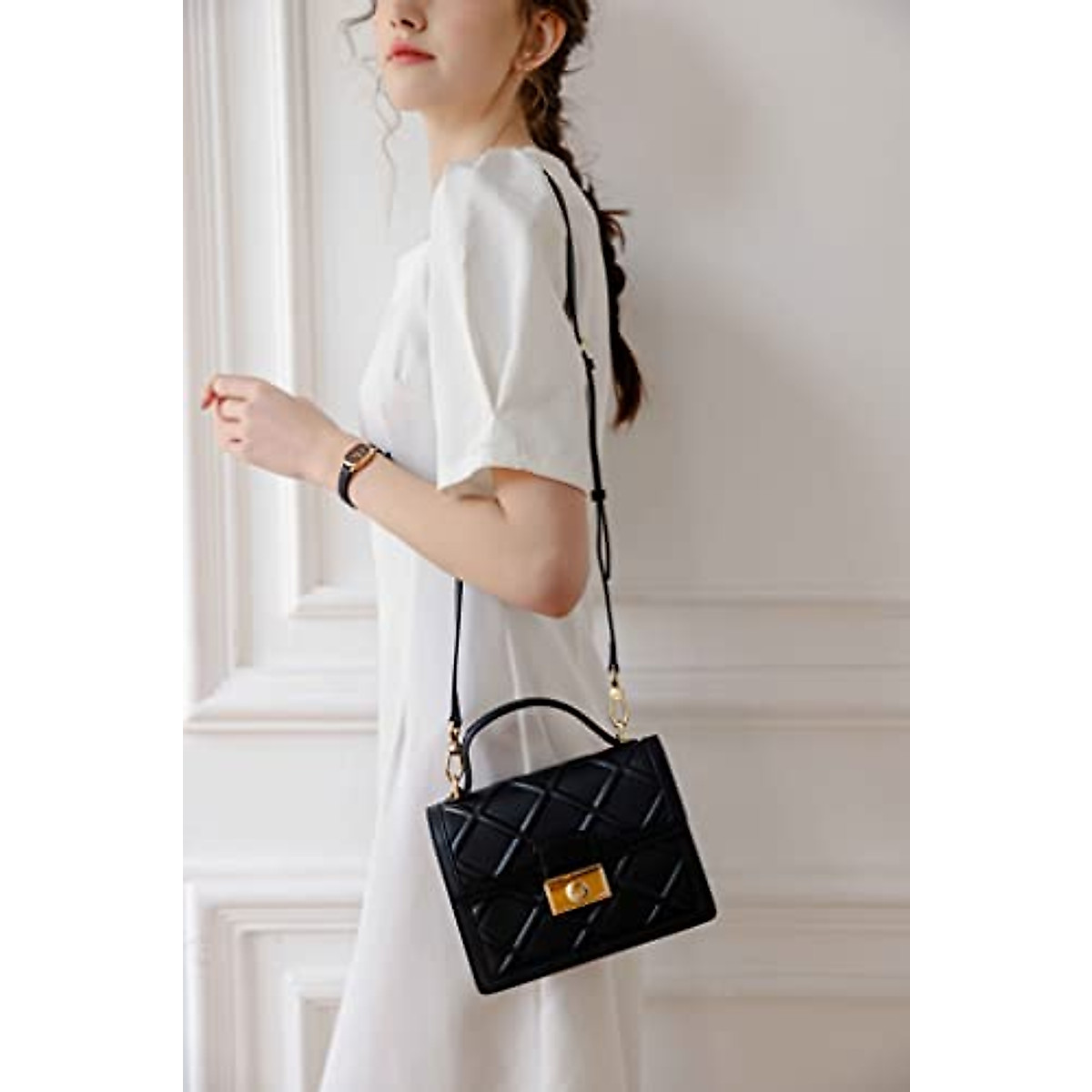 OOHOO Small Top-Handle Handbags for Women Crossbody Bags Purses for Women Y2k Fashion Designer Clutch Bags with Chain Strap