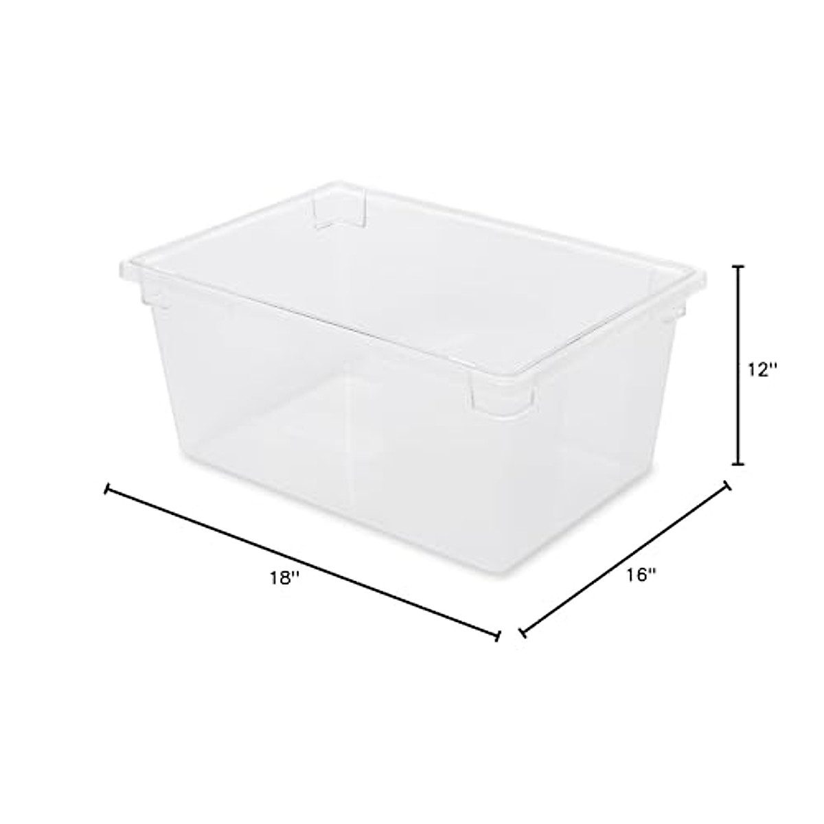 Rubbermaid Commercial Products Food Storage Box/Tote for Restaurant/Kitchen/Cafeteria, 16.5 Gallon, Clear (FG332800CLR)