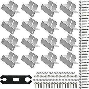 RELMON 16 Units (4 Set) Solar Panel Mounting Z Brackets with Nuts and Bolts for RV Camper, Boat, Wall and Other Off Gird Roof Installation