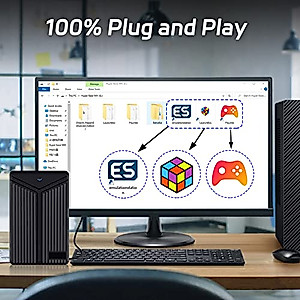 Emulator Console 4T Retro Game Console with built in 55,433 Games, Game Drive Video Game Console Preloaded with Playnite, Launchbox, Retrobat 3 Game System, HDD Hard Drive Plug and Play