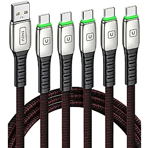 USB Type C Cable, [5 Pack 3.1A] Quick QC3.0 Fast Charging USB C Cable, INIU (1.6+3.3+3.3+6.6+6.6ft) Nylon Phone Charger USB-C Cables for Samsung Galaxy S20 S10 S9 S8 Plus Note 10 9 LG Google Pixel etc