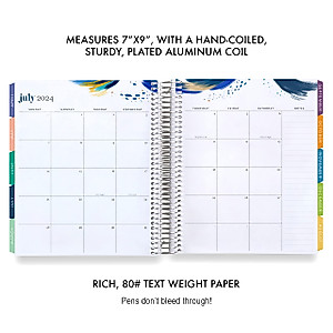 Set of Two - A5 Platinum Spiral Coiled Daily Life Planner Duo (July 2023 - June 2024) - Wildflowers Classic + Wildflowers Classic Covers. Wildflowers Interior Pages by Erin Condren