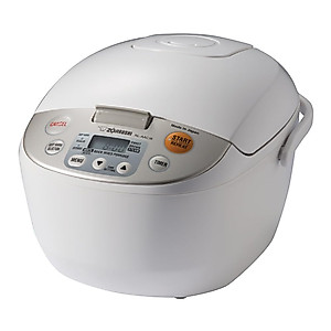 Zojirushi Micom Rice Cooker and Warmer (10-Cup/Beige) Bundle with Cookbook, Kitchen Tongs (Stainless Steel, Black) and 15-Inch Bamboo Spoon (4 Items)