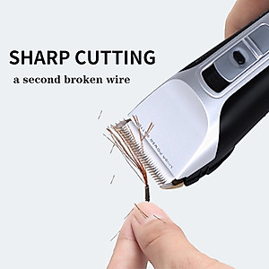 Man’s Intelligence Cordless Hair Clippers Hair Cutting Machine with LCD Display(Black)