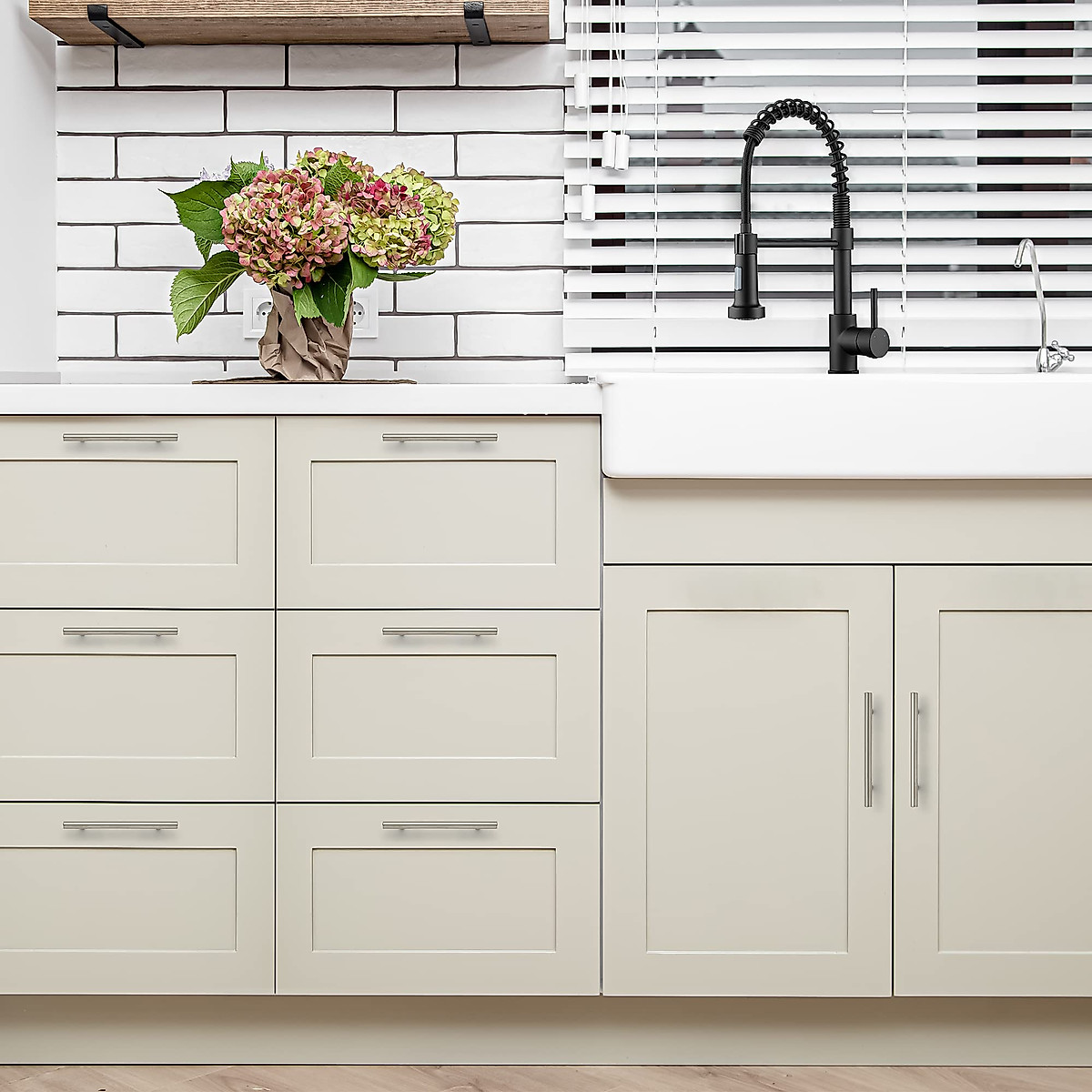 Ravinte 30 Pack | 7.38'' Cabinet Pulls Brushed Nickel Stainless Steel Kitchen Drawer Pulls Cabinet Handles 7-3/8”Length, 5” Hole Center with Mounting Template