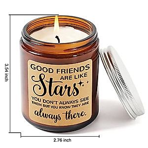 Good Friends are Like Stars Gifts - Lavender Scented Candles, Funny Birthday Christmas Gifts for Women Friends, Girlfriend, Mom, Sisters, Besties Scented Candles for Men Women