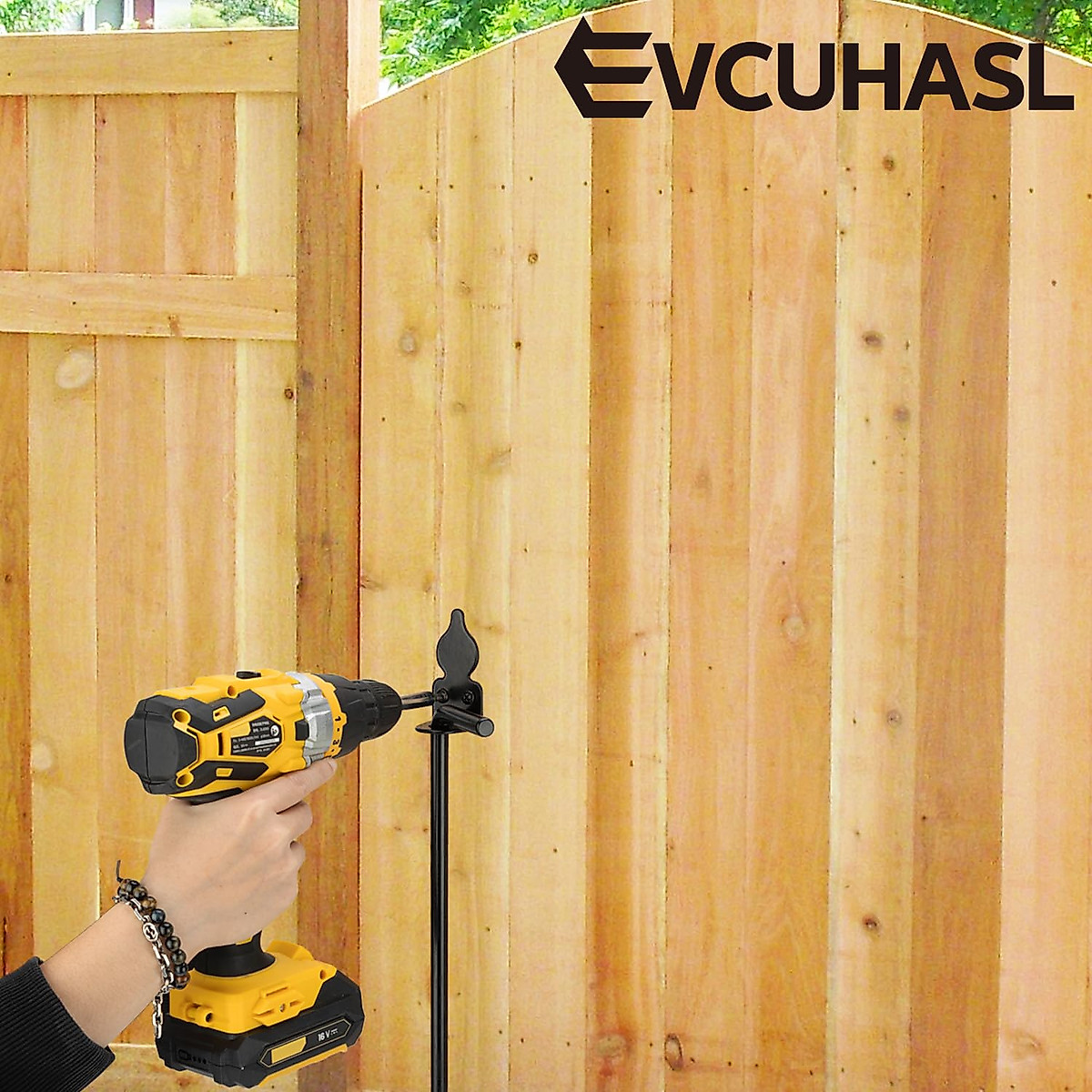 12" Cane Bolt Heavy-Duty Drop Rod for Gate, Gate Ground Latch for Wooden Fences Metal Gates Doors, Metal Gates Doors Stopper for Gate Ground, Wrought Iron Gate Latches, Black Finish(1 Pack)