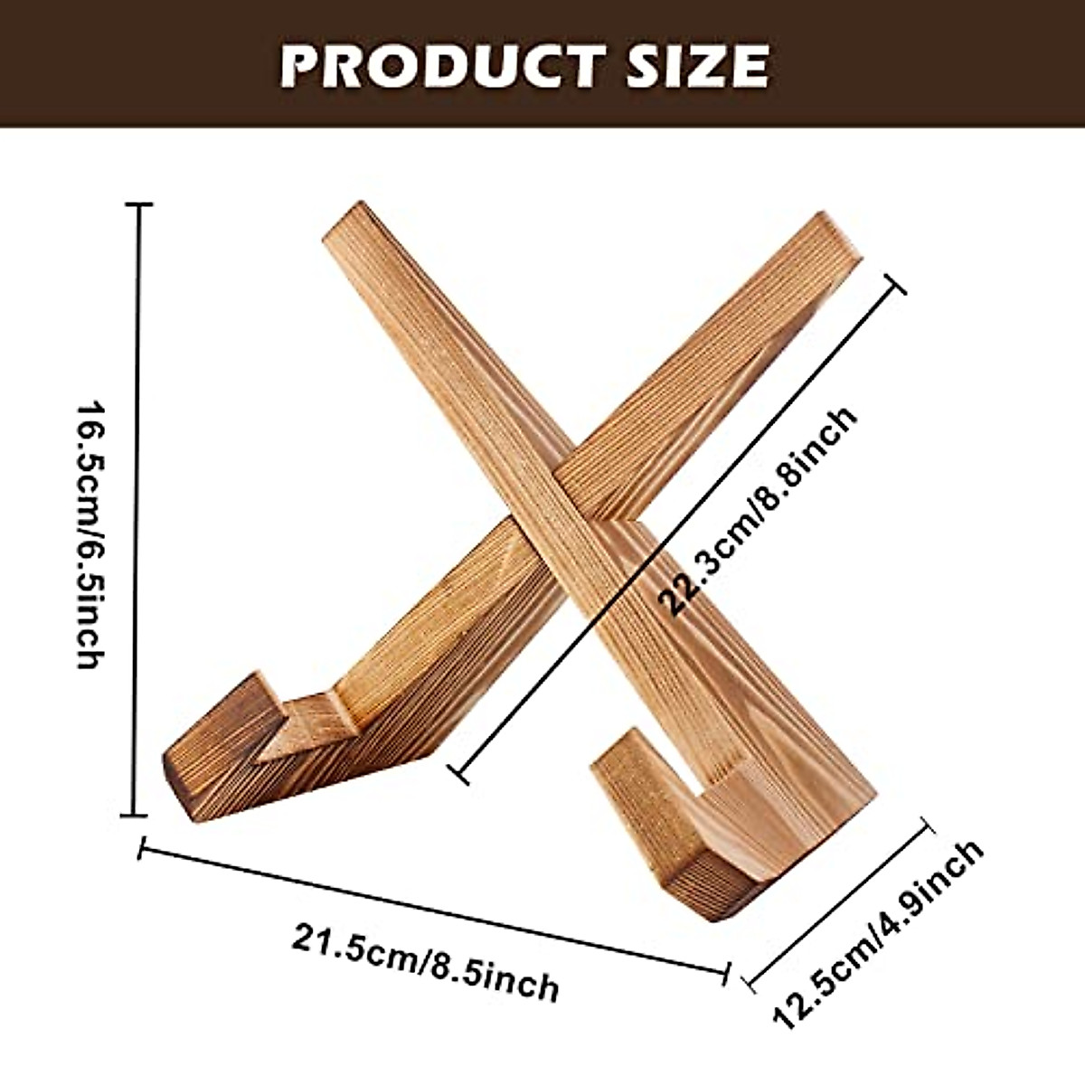Solid Wood Cookbook Stand, Handmade Wooden Cookbook Holder, Portable Cook Book Stand for Kitchen Counter, Super Lightweight Recipe Book Holder for Display Stand, Home Decor Book Reading Stand