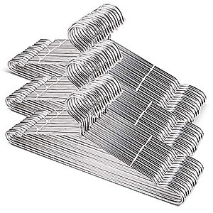 Tosnail 50 Pack Stainless Steel Strong Wire Metal Hangers Heavy Duty Clothes Hangers - 16.5"/42cm