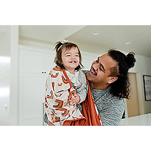 Soft Oversized Throw Blanket - Super Cozy Adult Size Large Swaddle Blankets for Bed, Sofa, Couch - Lightweight Jersey Knit Comfort Throws 57x72 Inch Long (Modern Boho Rainbow)