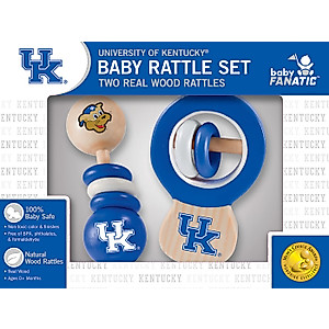BabyFanatic Wood Rattle 2 Pack - NCAA Kentucky Wildcats - Officially Licensed Baby Toy Set
