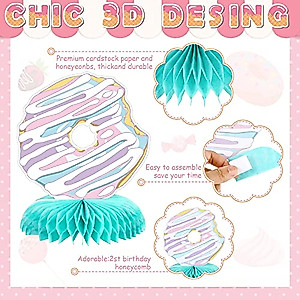 Hotop 9 Pcs Donut Two Sweet Birthday Party Decorations Table Honeycomb Centerpieces Donut Table Topper Doughnut Birthday Sign Decor Birthday Theme Table Party Supplies for Girls Baby Shower