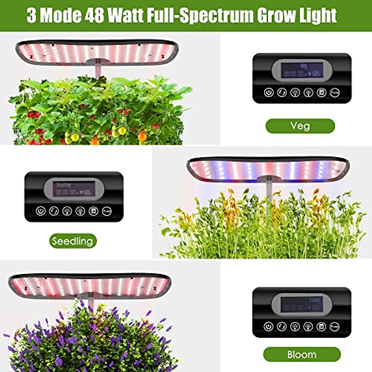 Hydroponics Growing System with 12 Pods,Large Herb Garden Kit Indoor with Grow Lights,Indoor Herb Garden with Quiet Water Pump,Automatic Timer,Height Adjustable Up to 20",Indoor Garden Gift Home Decor