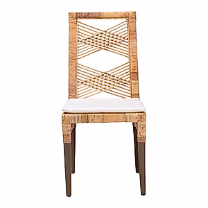 Baxton Studio Poltak Modern Natural Brown Rattan Dining Chair