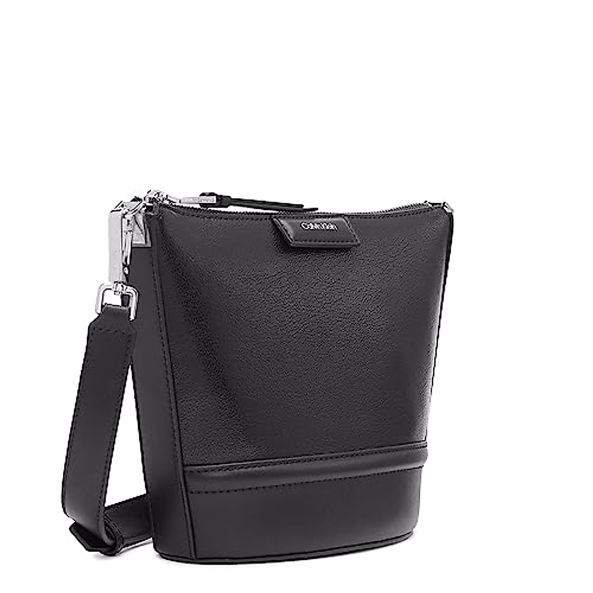 Calvin Klein Ash North/South Crossbody, Black/Silver, One Size
