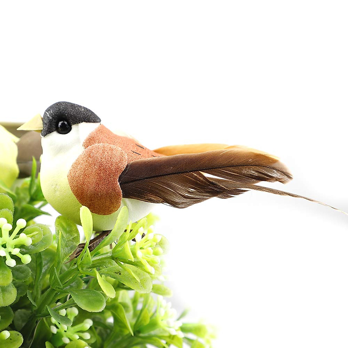 Takefuns 12 Pcs Artificial Foam Feather Bird, Mini Sparrow Birds Clip on Christmas Tree Ornaments, DIY Craft for Wedding Home Garden Party Decoration