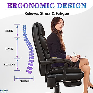Massage Office Chair, Big and Tall Ergonomic Office Chair 350lb Wide Seat Desk Chair with Massage High Back PU Leather Computer Chair Executive Work Chair with Wheels