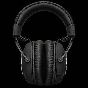 Logitech G PRO X Wireless Lightspeed Gaming Headset, Blue VO!CE Mic Filter Tech, 50 mm PRO-G Drivers, DTS Headphone:X 2.0 Surround Sound, Memory Foam, 20+ Hour Battery Life - Black