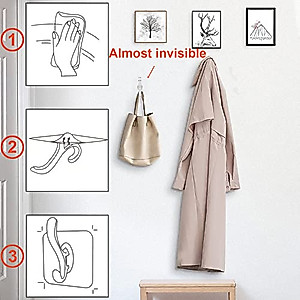 BASHO FAN Wall Hooks Robe Towel Hooks - 26 Packs Transparent Waterproof Sticky Hooks Oilproof Seamless Shower Hooks Stick Coat Hooks