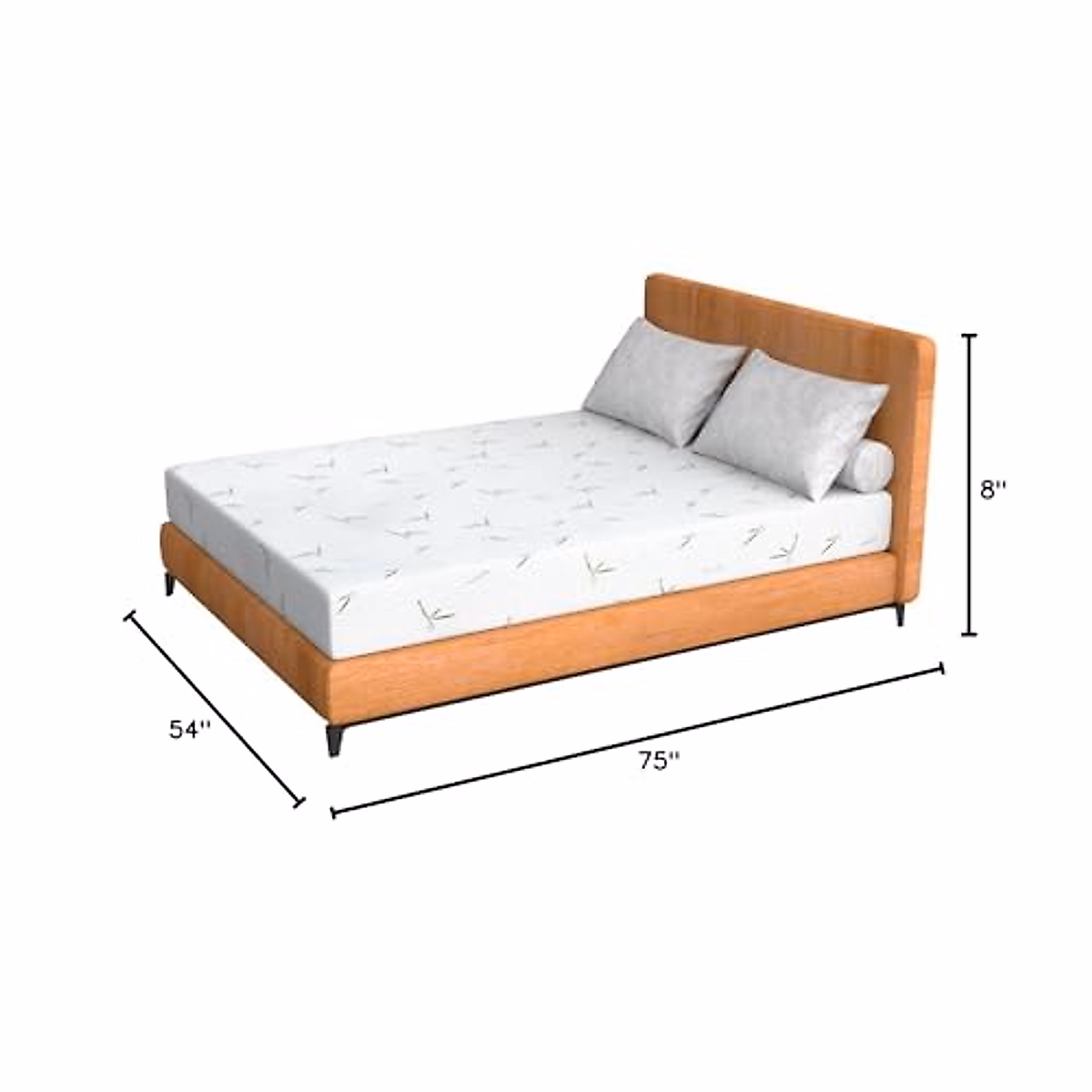 FONTOI Full Size Mattress in a Box, 8 inch Bed Mattresses Made in USA with Breathable Bamboo Cover, Cooling Gel Green Tea Memory Foam, Medium Firm (8IN-MDR-Full)