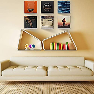Cerpourt 8 Pack 12'' Clear Vinyl Record Display Shelf,Acrylic Album Vinyl Record Holder Wall Mount and Display Your Favorite LP Records in Style