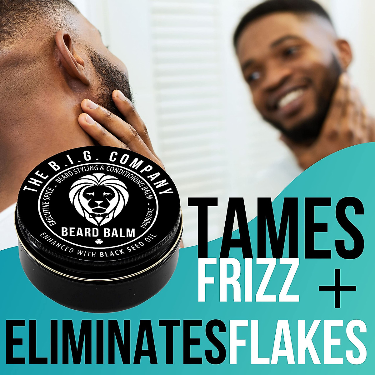 B.I.G. Company Beard Balm for Men - Light Weight Beard Wax with Good Hold, Styling, Control and Deep Conditioning of Beard Hair - Promotes Natural Beard Growth