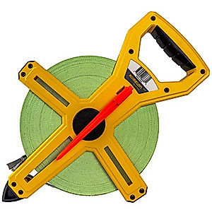 Komelon 6633 Open Reel Fiberglass Tape Measure, 300-Feet, Yellow