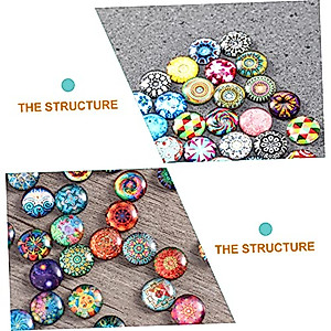 VILLCASE 200 pcs Gem Patch Mosaic Tile Jewelry Making Supplies Magnet Beads Beads DIY Domed Gemstone Patch Ear peircing kit Halloween Jewelry Gems Patch Glass 3D hat for Shoes