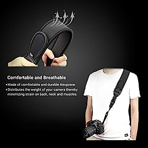 Universal Shoulder Neck Strap for DSLR Camera,Soft Neoprene Neck Belt Strap with Quick-Release,Camera Strap for Canon R5 R6 R7 R RP 5DM4 6DM2 7DM2 90D 80D Nikon D850 D750 D7500 Sony A7R V and More