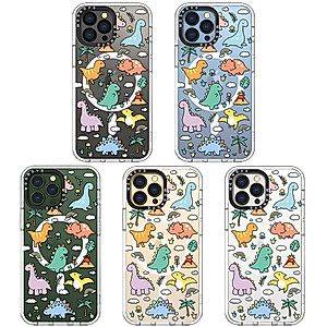 MOSNOVO Case for iPhone 13 Pro Max, [Compatible with Magsafe] [Buffertech 6.6ft Military-Grade Drop Protection] [Anti Peel Off Tech] Clear Phone Case Design - Dinosaur Land