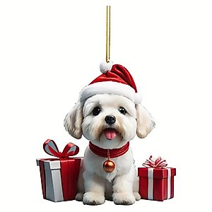 Christmas Decorations Ornaments 2023 Dog Pendant Acrylic Car Tiny Retro Funny Hanging Outdoor for Christmas Tree Holiday Party Farmhouse Home Rustic Decor Ornament Decoration Gifts Clearance