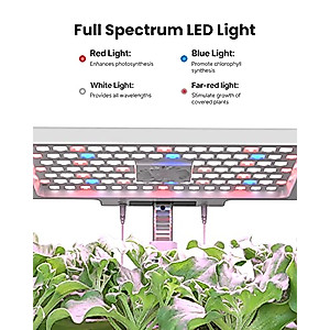 iDOO WiFi 12 Pods Hydroponic Growing System with 6.5L Water Tank, Smart Hydro Indoor Herb Garden Up to 14.5", Plants Germination Kit with Pump System, Fan, Grow Light for Home Kitchen Gardening, White