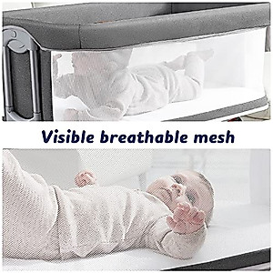 RONBEI Baby Bassinet, Bedside Bassinet for Baby Easy Folding and Storage Bassinets Bedside Cribs for Newborn/Infants Portable Travel Lightweight Bassinet