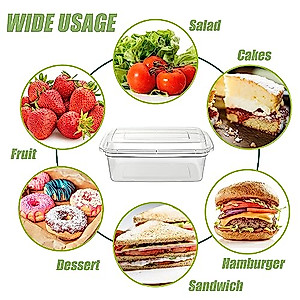 iHomeSet 30 Pack 34 Oz Plastic Meal Prep Containers with Lids, Disposable Food Storage Containers, Stackable Microwavable Freezer Dishwasher Safe Plastic Food Storage, for Office, Picnics