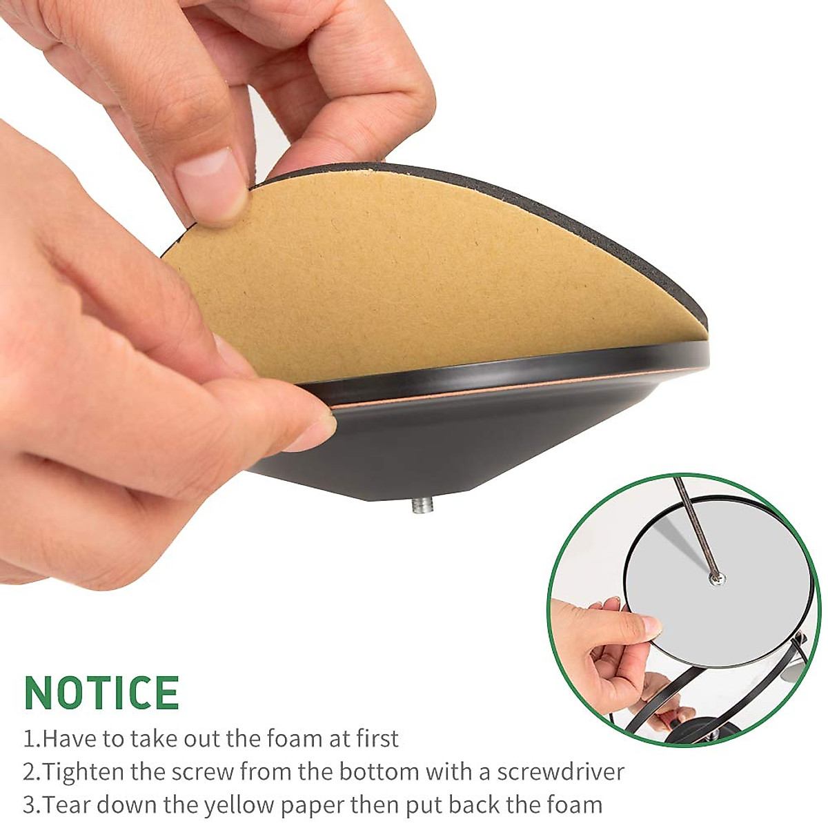 Nicesail Tabletop Makeup Mirror, Double-Side 1X-10X, 360 Swivel Cosmetic Mirror for Table Desk, No Light Oil Rubbed Bronze (8 Inch, 10X)