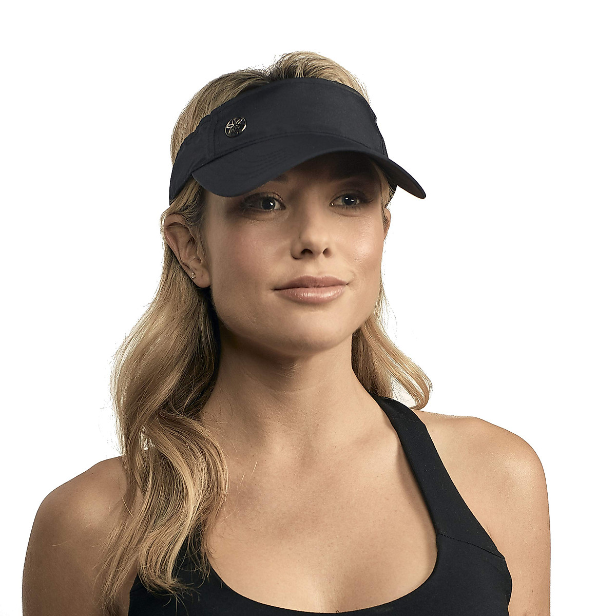Gaiam Classic Fitness Quick-Dry Visor - Sweat-Wicking Sun Visors for Women with Open-Top Visor Cut for Releasing Excess Body Heat, Trendy Women's Country Club Attire for Golf & Tennis, Black