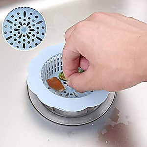 JIANYI Plastic Sink Strainer, Kitchen Sink Strainer, Large Wide Rim 4.5" Diameter Sink Strainer for Kitchen Sink - Pink