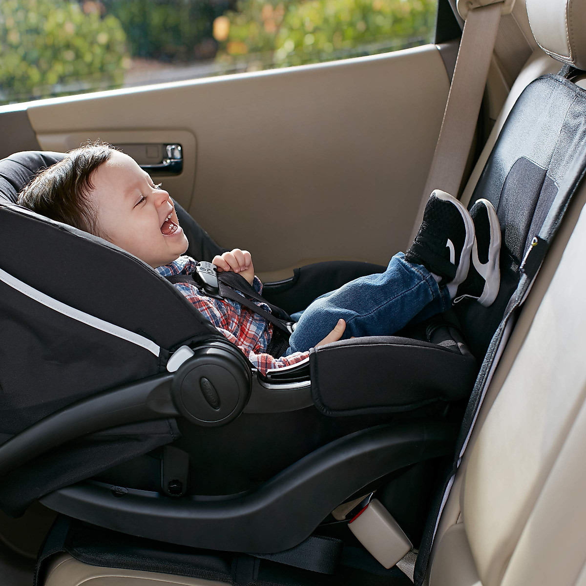 Magnelex Car Seat Protector, Largest Cover, Extra Thick Padding and Waterproof 600D Polyester, 2 Large Pockets, Front or Rear Use, Latch Compliant Car Seat Protector