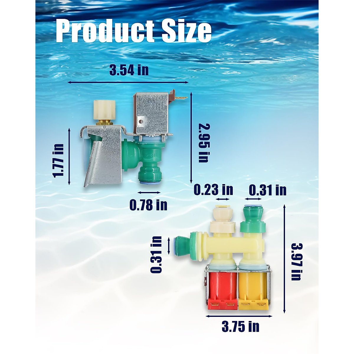 W10238100 WPW10238100 & W10341320 WPW10341320 Refrigerator Water Inlet Valve Combination Water Inlet Valve Compatible with Whirlpool/Kenmore/Kitchen-Aid Refrigerator