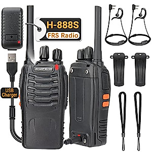 Walkie Talkies for Adults - Baofeng Long Range Walky Talky FRS Walkie Talkie Rechargeable Two Way Radio USB Charger- 16 Channels-Flashlight - Earpiece - Rechargeable Li-ion Battery(Include) - 2 Pack