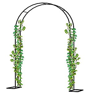 Garden Arbors Lightweight Metal Wedding Arch Trellis Rose Arch Pergola Frame for Indoor Outdoor Garden Entrances Decoration Arch Stand Support Archway Garden,Self Assembly (Color : Black, Size : 47"