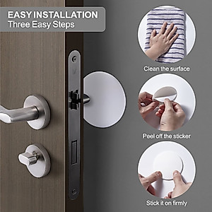 Door Stoppers Wall Protector, A Set Includes 6pcs 3.15" + 6pcs 1.57", Strong Self-Adhesive Door Stoppers for Wall, Door Knob Wall Protector, Quiet Door Handle Bumpers