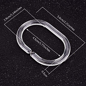 Cheeroyal Plastic Shower Curtain Rings,Pack of 12 White Bathroom Shower Hooks Loop Clips Bath Drape Replacement C-Rings Pole and Rail Window Rod (Purple)