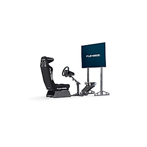 Playseat Floor TV Stand | Single Screen Monitor Mount | Supports Screens from 15 to 65 inches | Curved Screens up to 48 inches | Suitable for TVs & PC Monitors | Adjustable Height & Distance