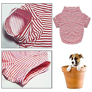 Dog Shirt for Small Dogs Pet Striped T Shirt for Puppy Cat Boy and Dog Girls Pack of 3