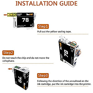 Run Star Remanufactured 78 Black Ink Cartridge Replacement for 78 T078 to use with Artisan 50 Stylus Photo R260 R280 R380 RX580 RX595 RX680 Printer (2-Black)