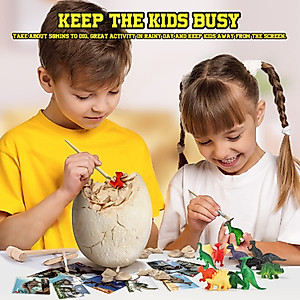 XXTOYS Dino Egg Dig Kit, Unearth Jumbo Dino Egg with 12 Different Dinosaur Toys - Educational Science STEM Toys for Kids 5-7, Dinosaur Eggs Toys Easter Gifts for Boys & Girls