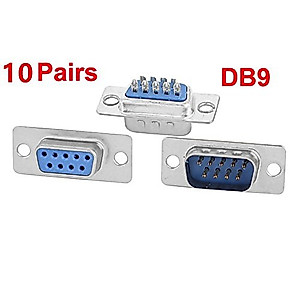 xjs XJSXZC Computer DB Male Female Solder Type Adapter D-SUB Connector 10 Pairs (DB9)