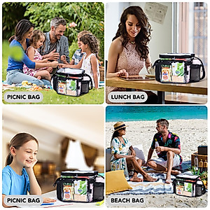 BORMELUN Stadium Approved Clear Lunch Bag - Heavy Duty, Large Transparent Clear Lunch Box for Men & Women, Ideal for Work and Correctional Officers(black)