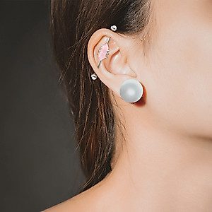 BOPREINA 4pcs 14G Industrial Piercing Bars Stainless Steel 38mm Barbell Cartilage Earring Natural Stone Barbell Body Piercing Jewellery